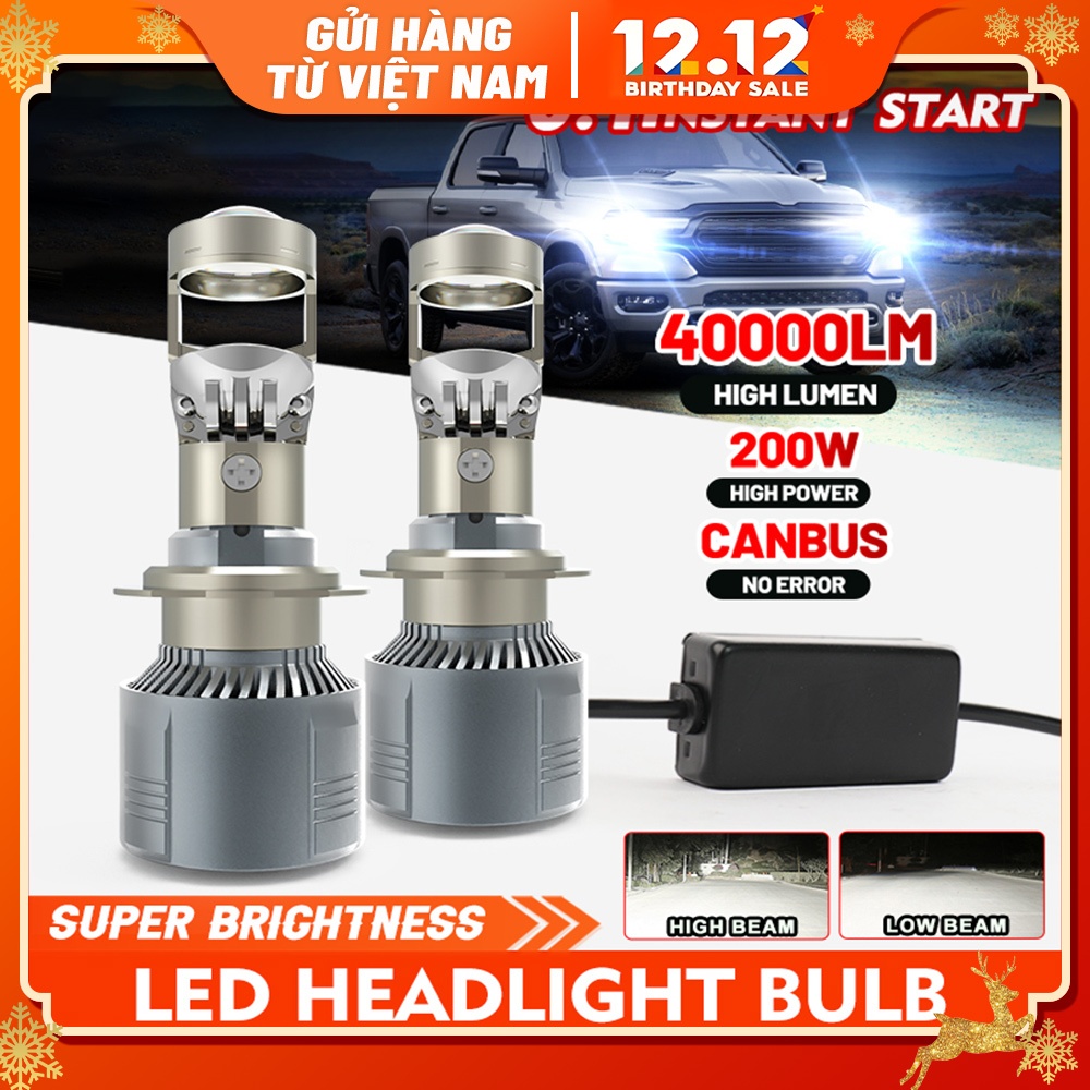 Đèn Pha LED Bi Cầu Mini H4 Y6 Y12 Lắp Ô tô Xe Máy Pha Bi Cầu Chống Chói Cắt Sáng | Shopee Việt Nam