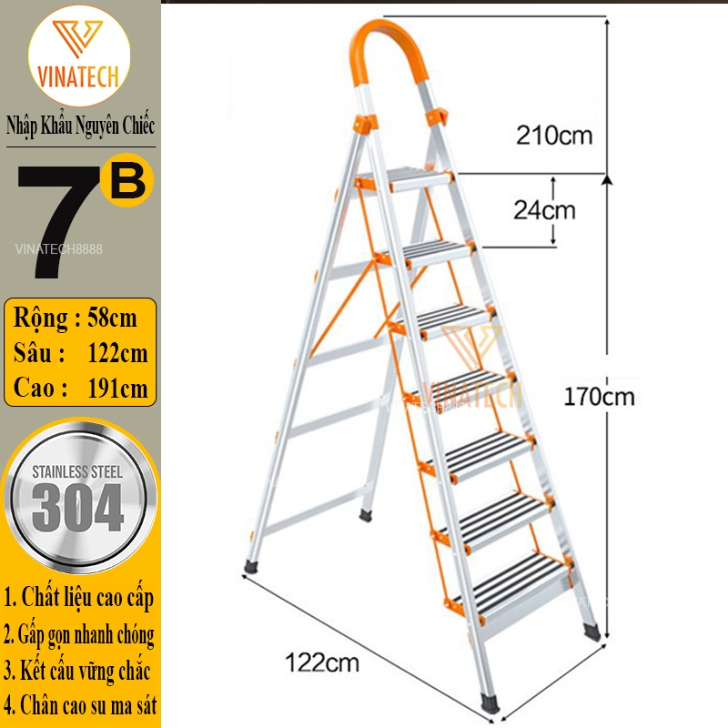 Thang Gấp Chữ A Thang Nhôm Ghế Chữ A 3 4 5 6 7 Bậc Ameca Nhật Bản Thang Inox 304 Xếp Gọn Thông ...