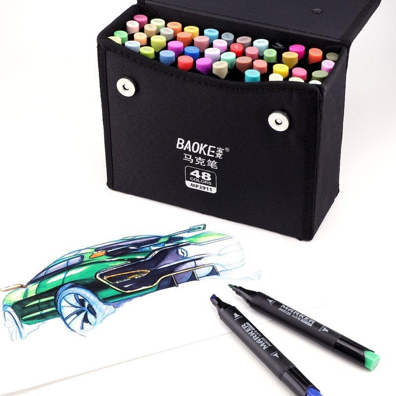 Bút Màu Marker BAOKE MP2911 - 36/48/60/80/120 màu - Thiết kế vỏ vải ...