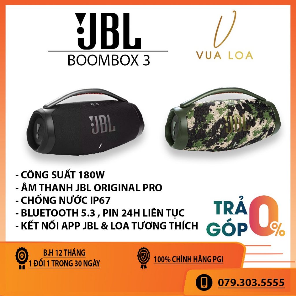 Loa Bluetooth JBL Boombox 3 Chính Hãng PGI - Bảo hành 12 tháng, lỗi 1 đổi 1 30 ngày. | Shopee ...