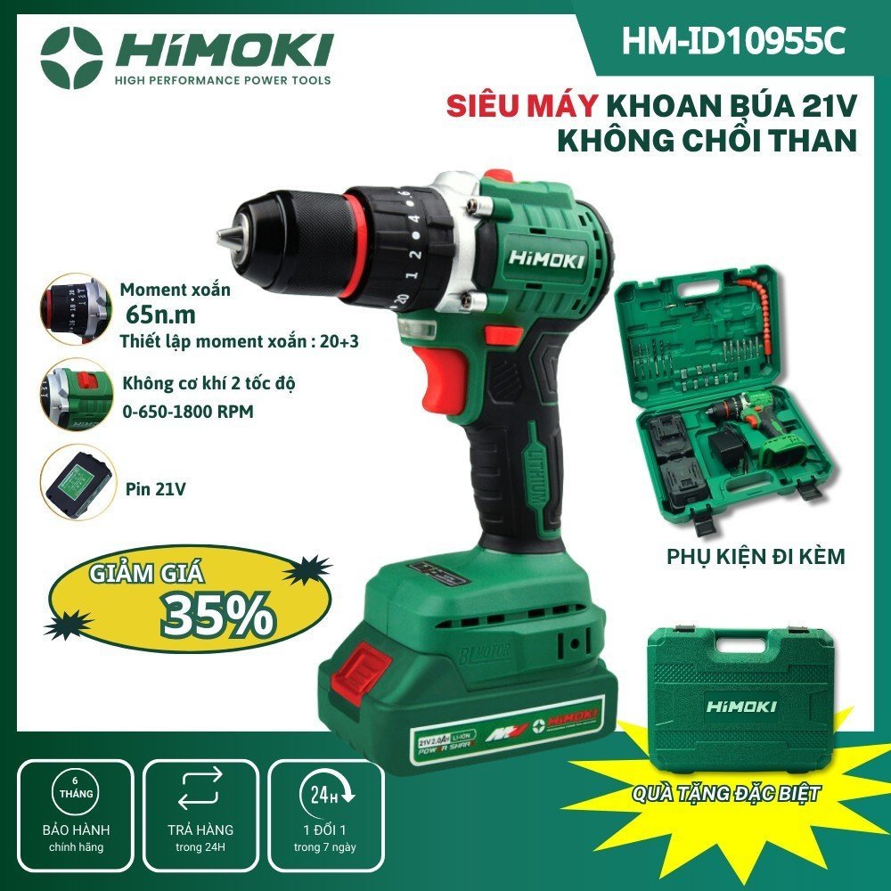Bộ Máy Khoan Pin HIMOKI Dùng Pin 16.8V và 21V Siêu Khỏe, Máy Khoan ...