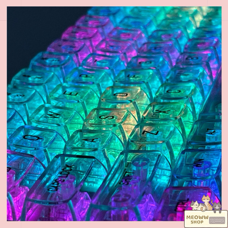Keycap trong suốt Crystal xuyên led siêu đẹp dùng thay thế keycap bàn ...