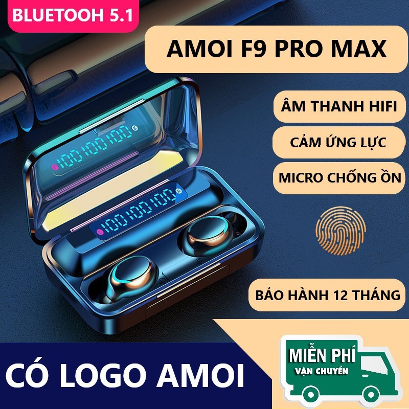 Tai nghe Bluetooth AMOI F9 PRO chạm cảm ứng chống nước IPX7, chống ồn | Shopee Việt Nam