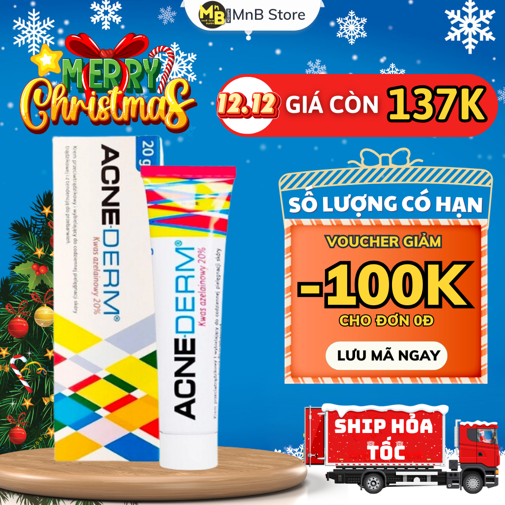 Acne Derm Kem giảm mụn Acnederm Azelaic Aicd 20% làm trắng da 20g ...