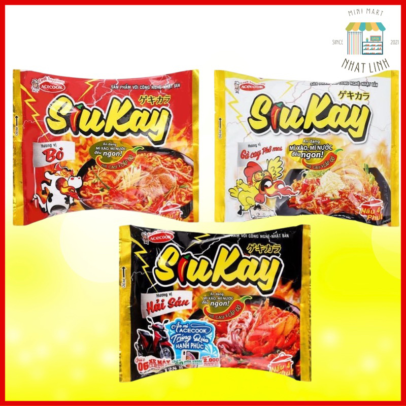 Combo 5 Gói Mì SiuKay Vị Hải Sản, Bò, Gà SiuKay, SiuNgon | Shopee Việt Nam