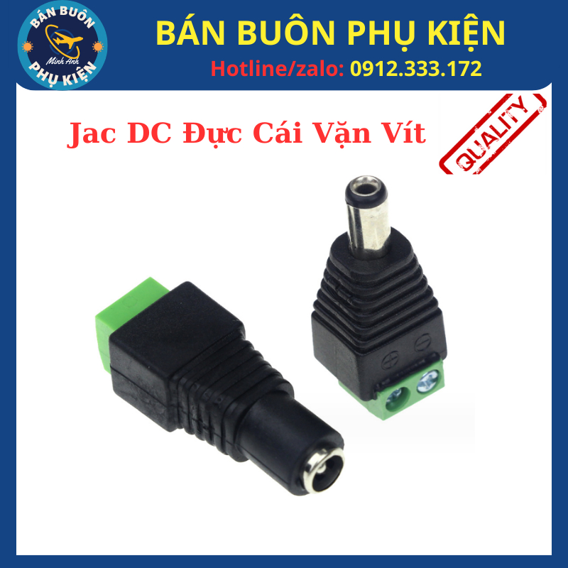 (Chính Hãng) Jack DC đực - cái vặn ốc, Jack nguồn DC đực và Jack DC cái (Loại vít vặn), Jack Dc ...