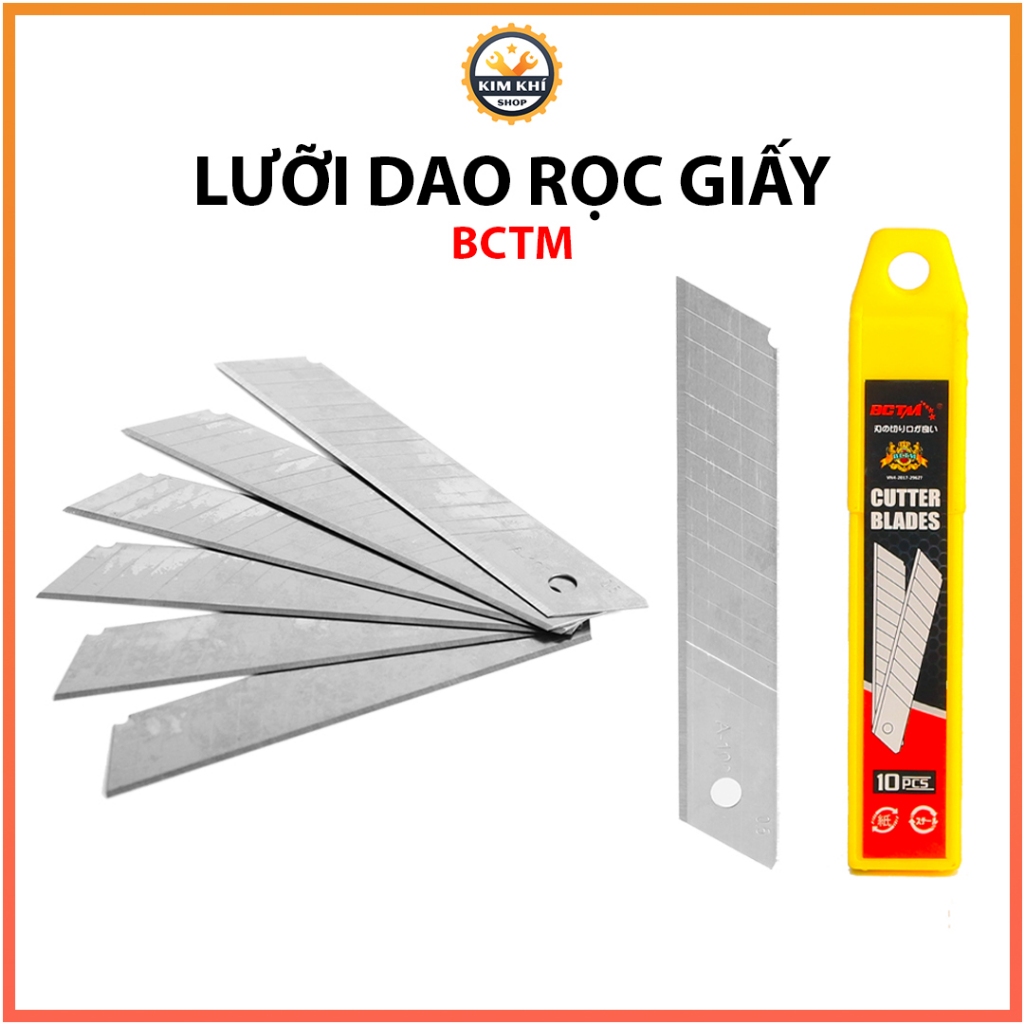 lưỡi dao rọc giấy đen-trắng 10 cái SIHAN-BCTM cắt thùng bìa carton, rọc ...