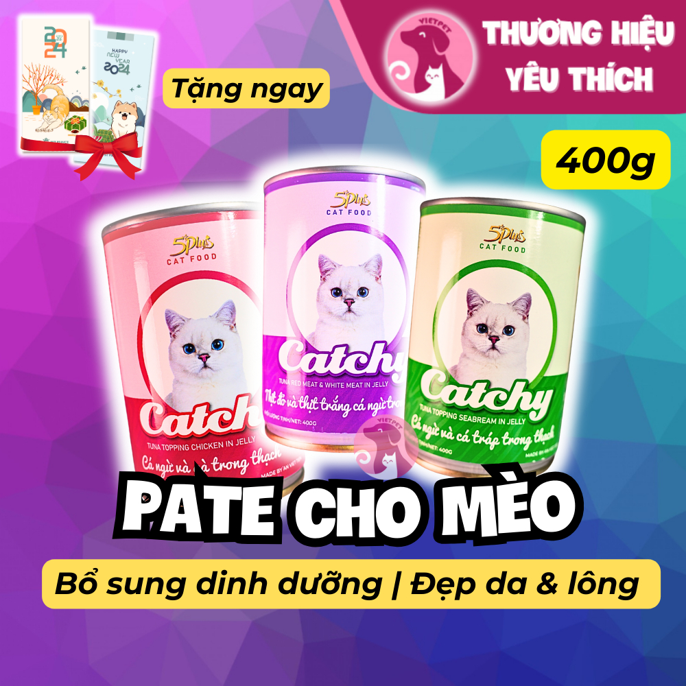 Pate Cho Mèo Catchy - Full Vị Thơm Ngon Lon 400g | Shopee Việt Nam