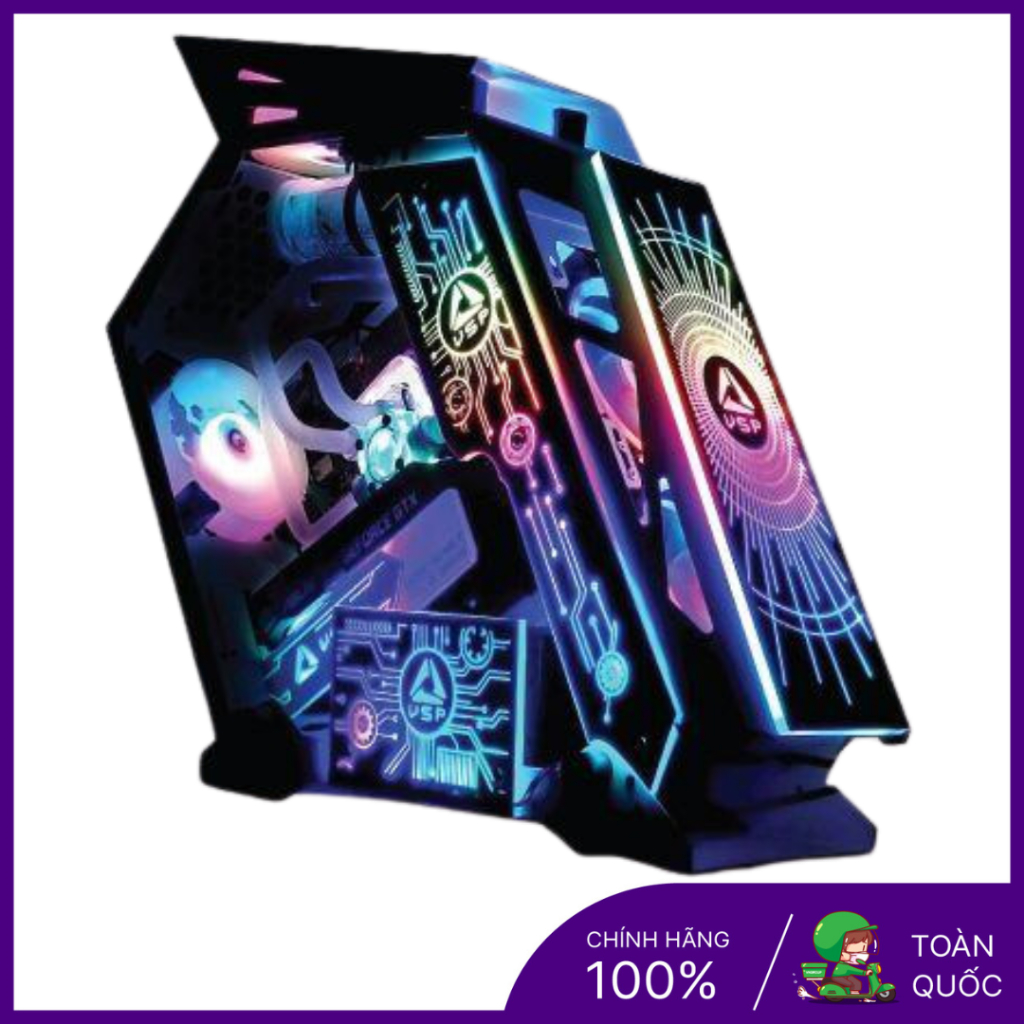 Vỏ máy tính Case EROG ES1 Trắng & Đen (Tặng Kèm Mouse Jedel LED ...