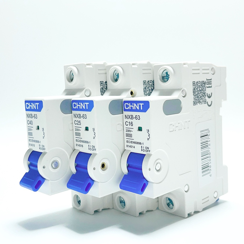 Aptomat MCB 1 Pha CHINT NXB-63 6A, 10A, 16A, 25A, 32A, 40A, 50A, 63A Dòng Cắt 6kA hàng xuất khẩu ...