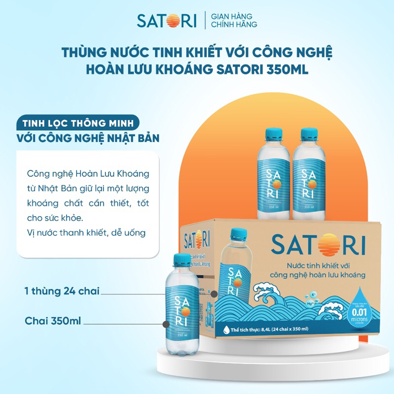 Thùng 24 chai Nước Suối Satori 350ML/500ML/1.500ML | Shopee Việt Nam