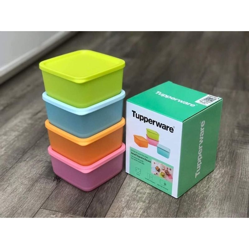 Bộ 4 hộp small square round Tupperware 650ml ( ngăn mát) | Shopee Việt Nam