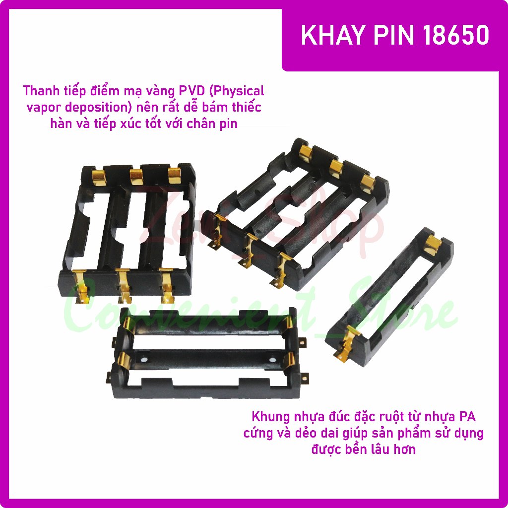 Khay pin 18650 đồng mạ vàng PVD chất lượng cao | Shopee Việt Nam