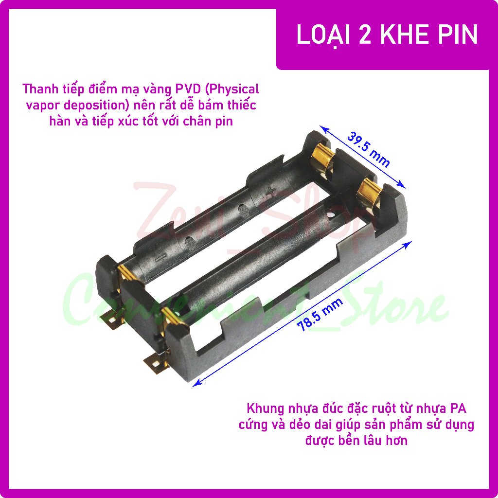 Khay pin 18650 đồng mạ vàng PVD chất lượng cao | Shopee Việt Nam