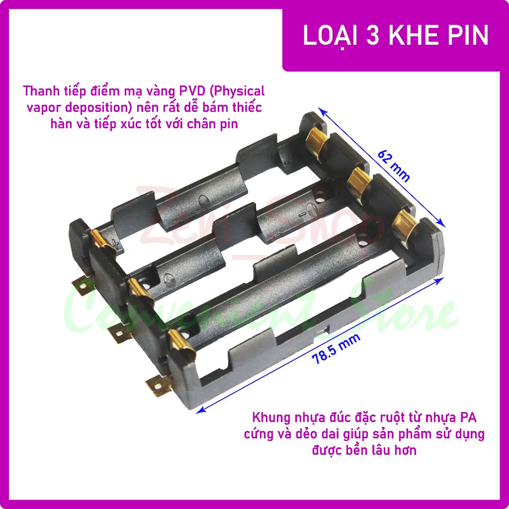Khay pin 18650 đồng mạ vàng PVD chất lượng cao | Shopee Việt Nam