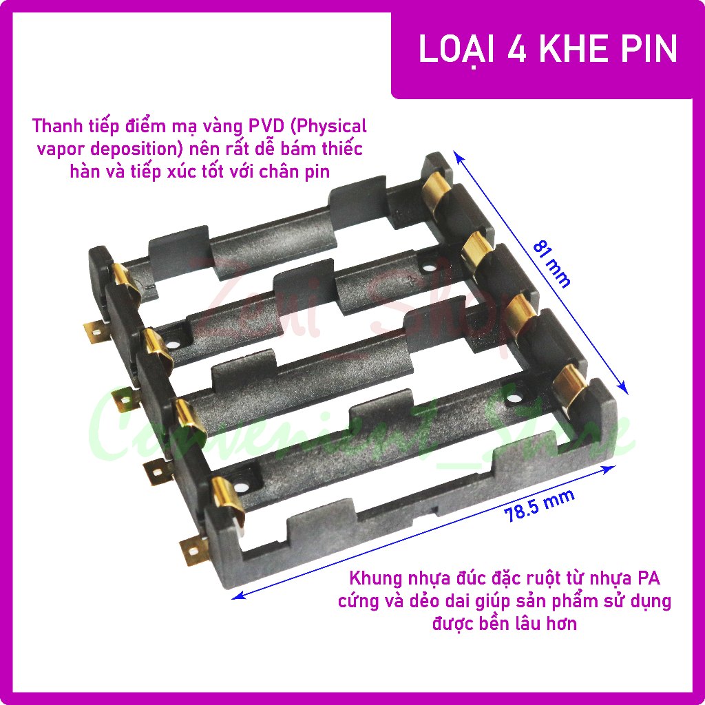 Khay pin 18650 đồng mạ vàng PVD chất lượng cao | Shopee Việt Nam