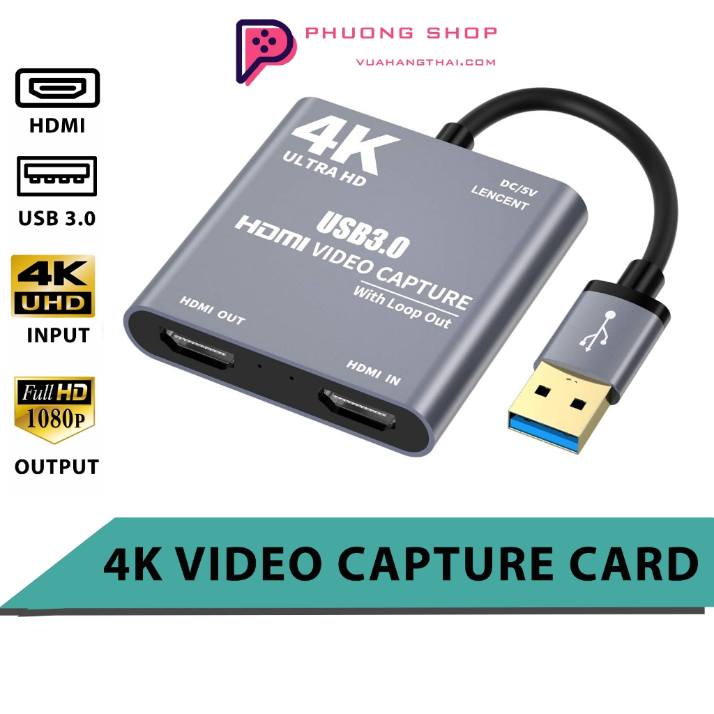 Video capture card HDMI to USB in 4K/out 1080 60pfs cho Đ.Thoại/máy ảnh ...
