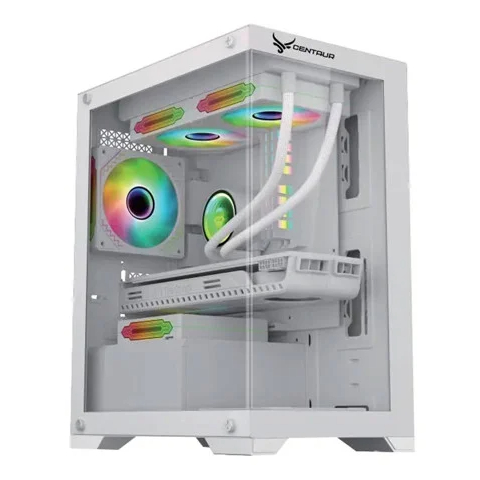 Vỏ case PC: Centaur Lumix- Kính ghép vô cực, M-ATX, sẵn 3 fan led ...
