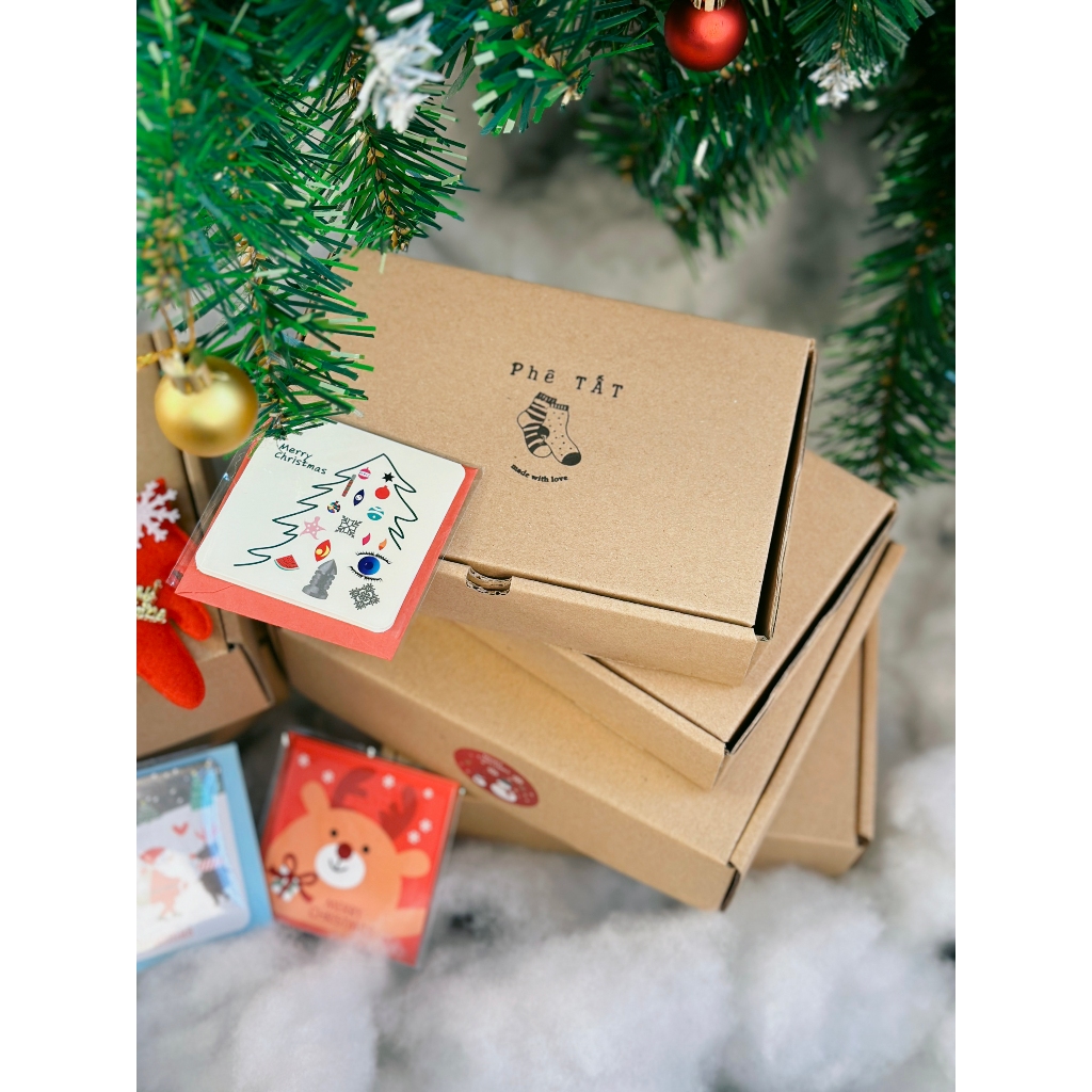 PHÊ TẤT BOX - Hộp kraft đựng sản phẩm làm quà tặng và thiệp chúc mừng ...