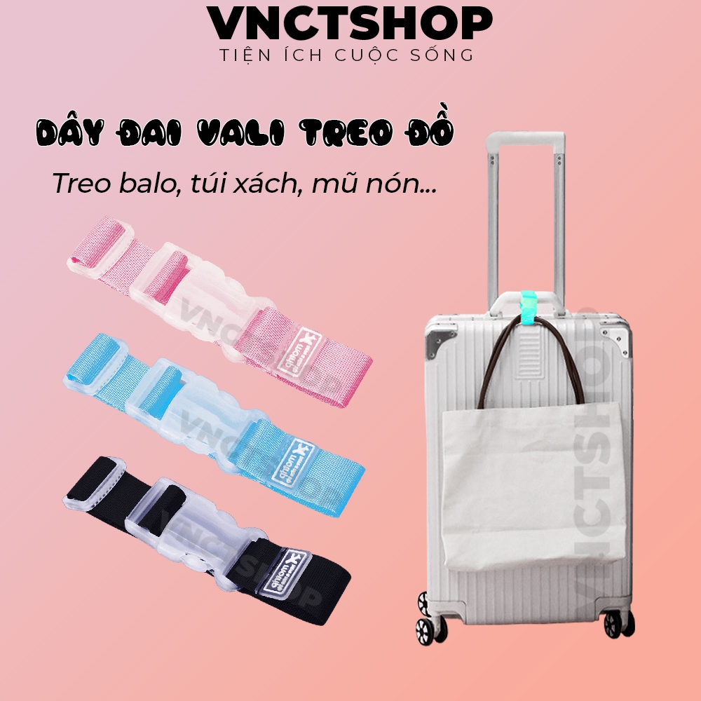 Dây đai vali treo đồ vnctshop,móc dây treo đồ vali giữ hành lý đa năng ...