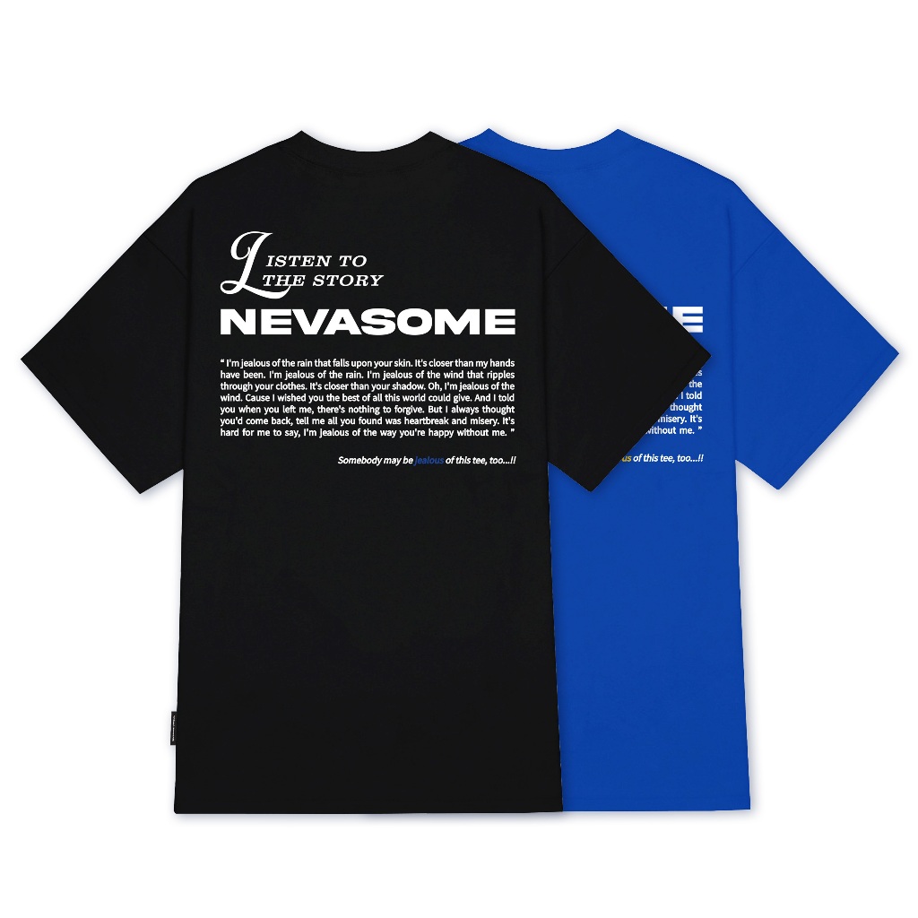 Áo Thun Oversize Local Brand NEVASOME Jealous Đen Xanh Cotton Tay Lỡ ...