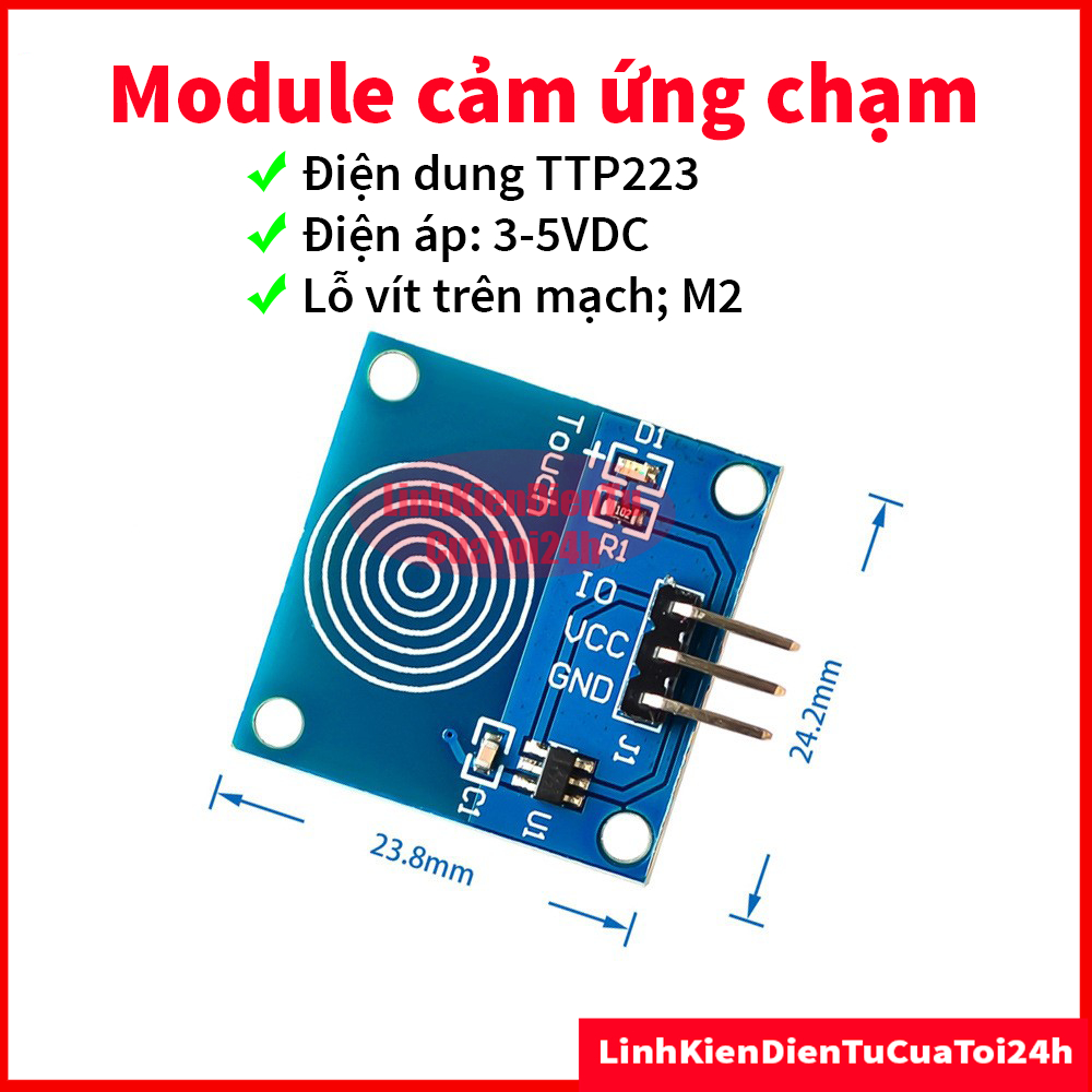 Module công tắc cảm ứng chạm điện dung TTP223 3-5V | Shopee Việt Nam