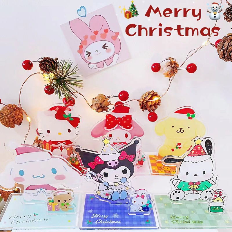 Standee Mô hình 10cm để bàn Giáng sinh Noel bằng nhựa Acrylic hoạt hình ...
