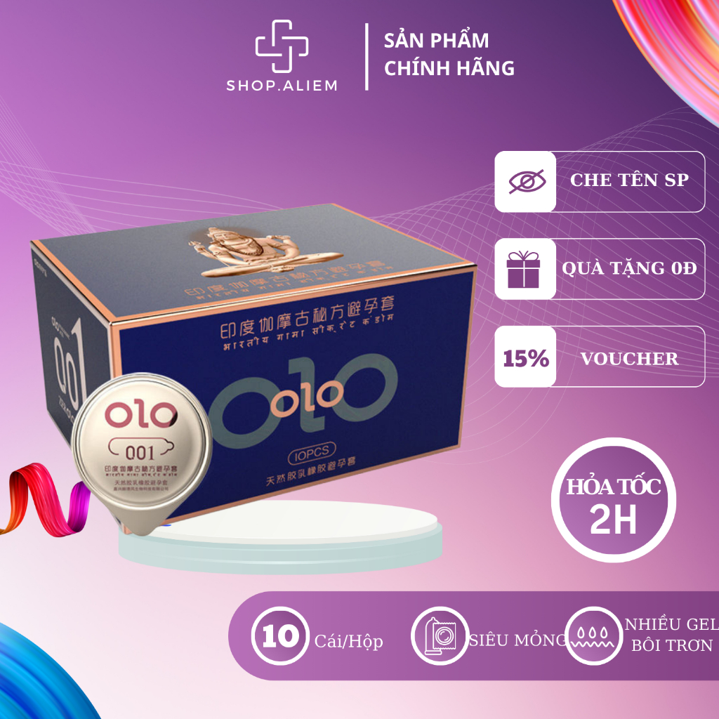 Bao cao su xanh olo kéo dài thời gian siêu mỏng 0.01mm bcs hộp 10 chiếc | Shopee Việt Nam