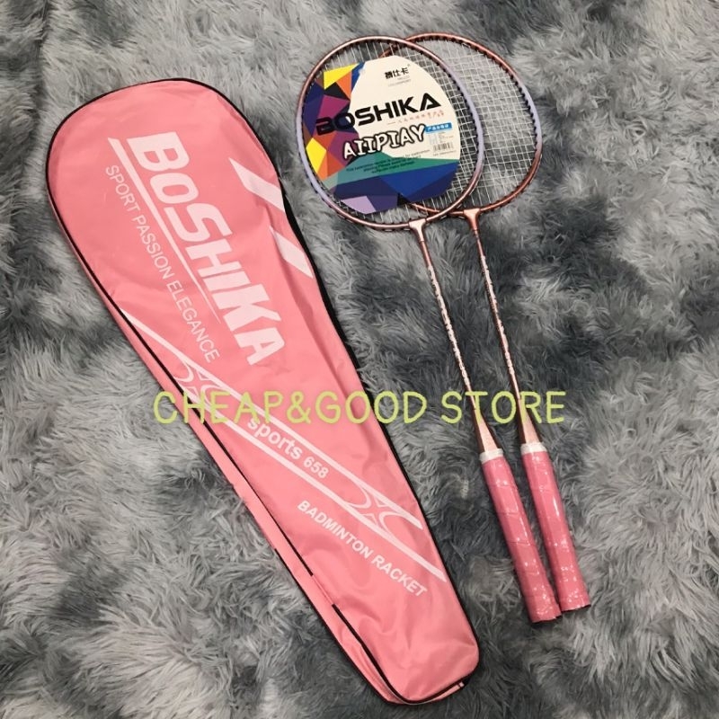 BỘ 2 CHIẾC VỢT CẦU LÔNG BOSHIKA 658 CHẤT LƯỢNG CAO TẶNG KÈM 3 QUẢ CẦU ...