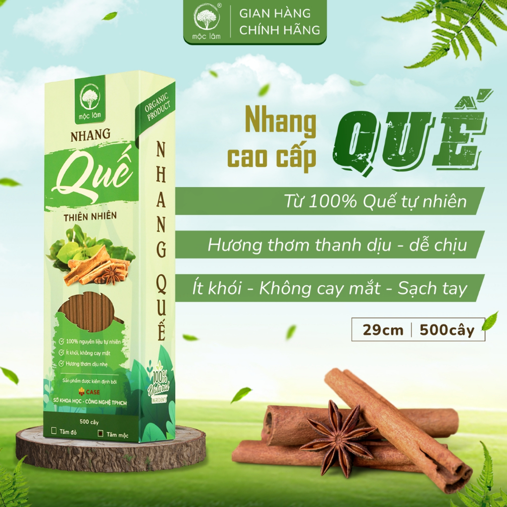 Nhang Quế Sạch Cao Cấp Mộc Lâm 29cm 500 cây, Nhang Ít Khói Đặc Biệt, Ít ...