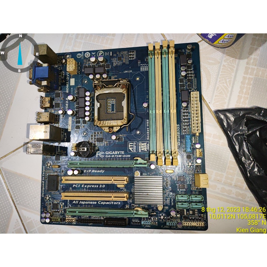 Main B75 Gigabyte MÃ GA-B75M-D3G socket 1155. Gồm 4 khe ram cũ bị lỗi ...