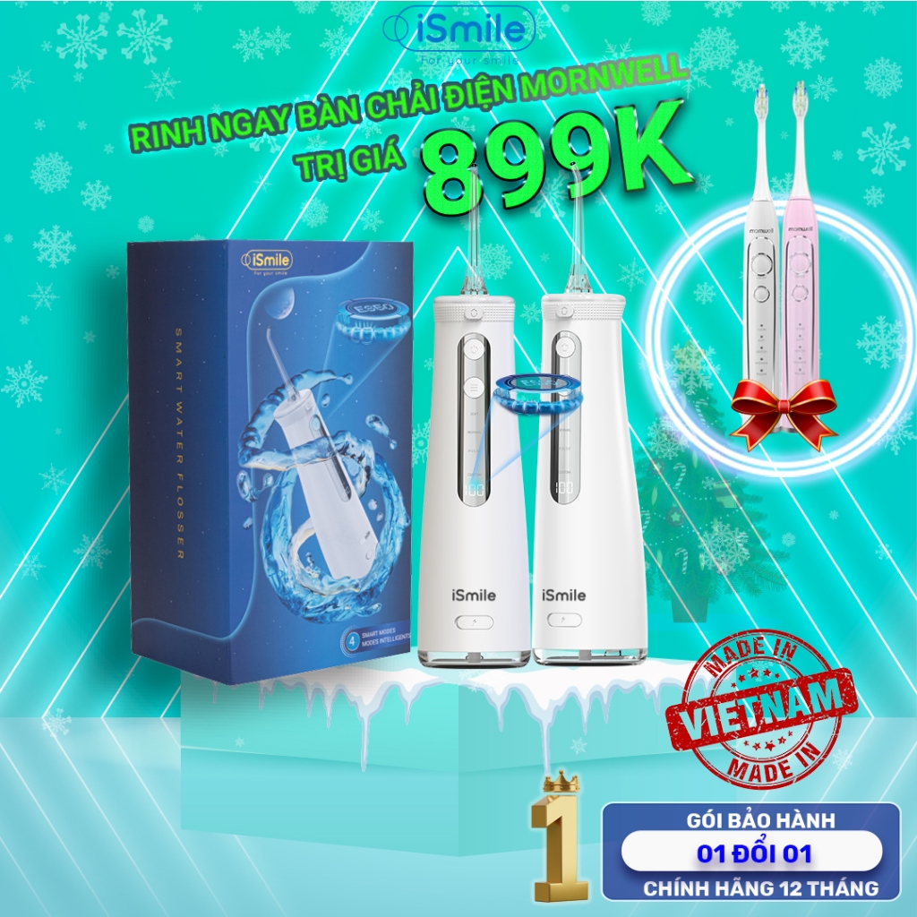 Máy Tăm Nước iSmile ES50 - 01 Đổi 01- Màn Hình LED - Công Nghệ Siêu Âm - Cảm Biến Áp Suất - Vệ ...