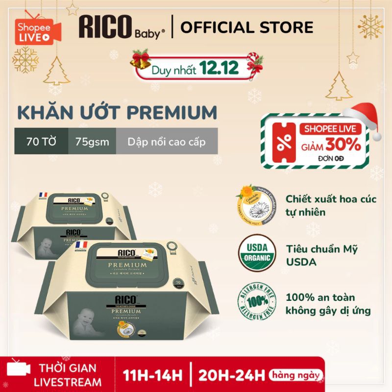 giấy ướt rico premium/baby recipe | Shopee Việt Nam