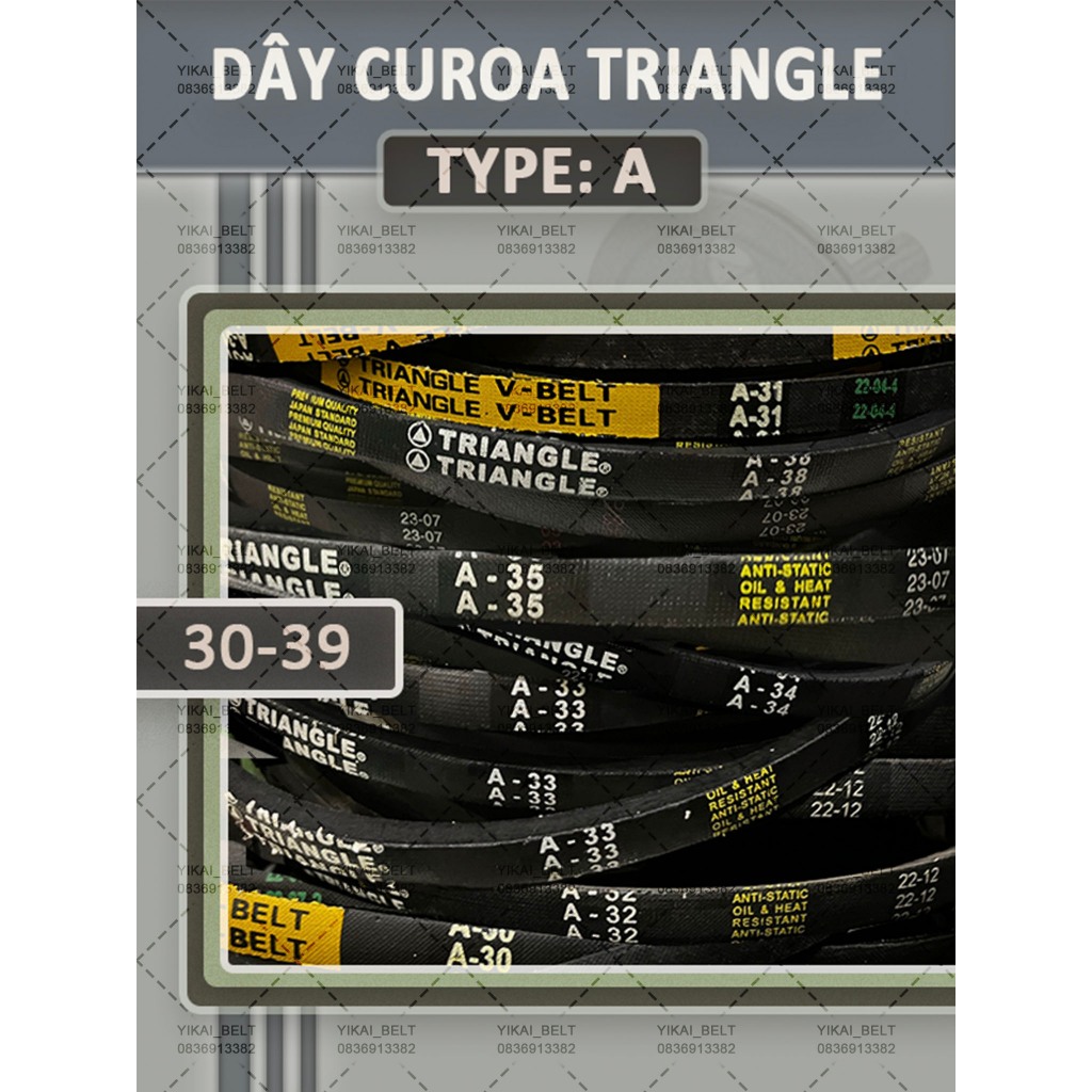 Dây Curoa (Courroie)-V-Belts-TRIANGLE-A-30-39 | Shopee Việt Nam