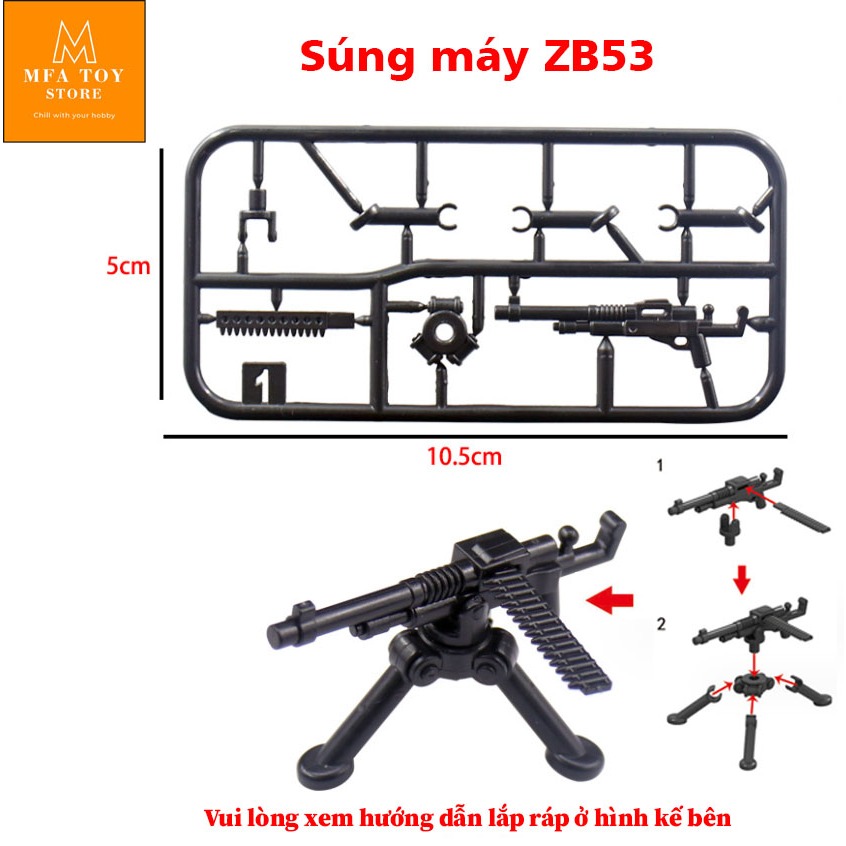 Đồ chơi lắp ráp swat army, mô hình lắp ghép quân sự- Phụ kiện ZB53 No ...