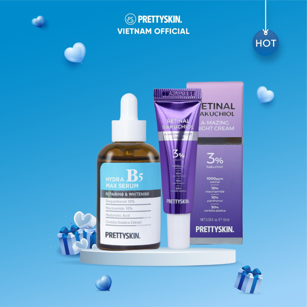 Combo serum B5 50ml và kem retinal 10ml Prettyskin | Shopee Việt Nam