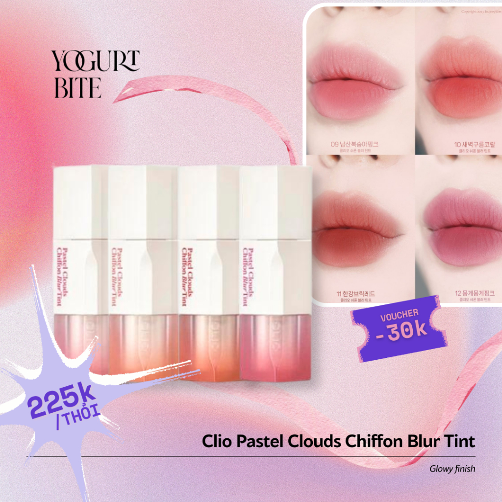 Son kem mịn CLIO Pastel Cloud Chiffon Blur Tint | Shopee Việt Nam
