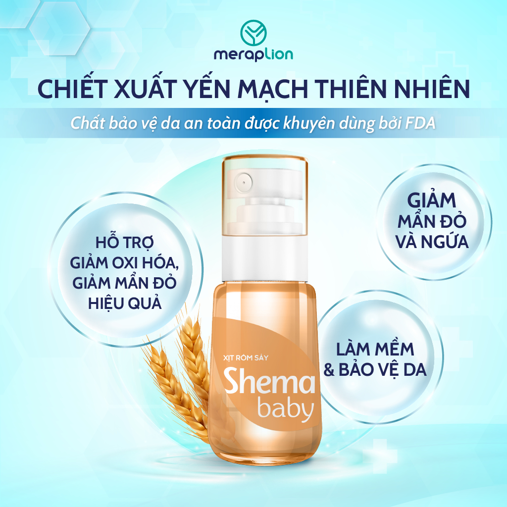 Combo 2 Xịt rôm sảy hăm tã SHEMA BABY 50ml hỗ trợ giảm rôm sảy, hăm tã ...