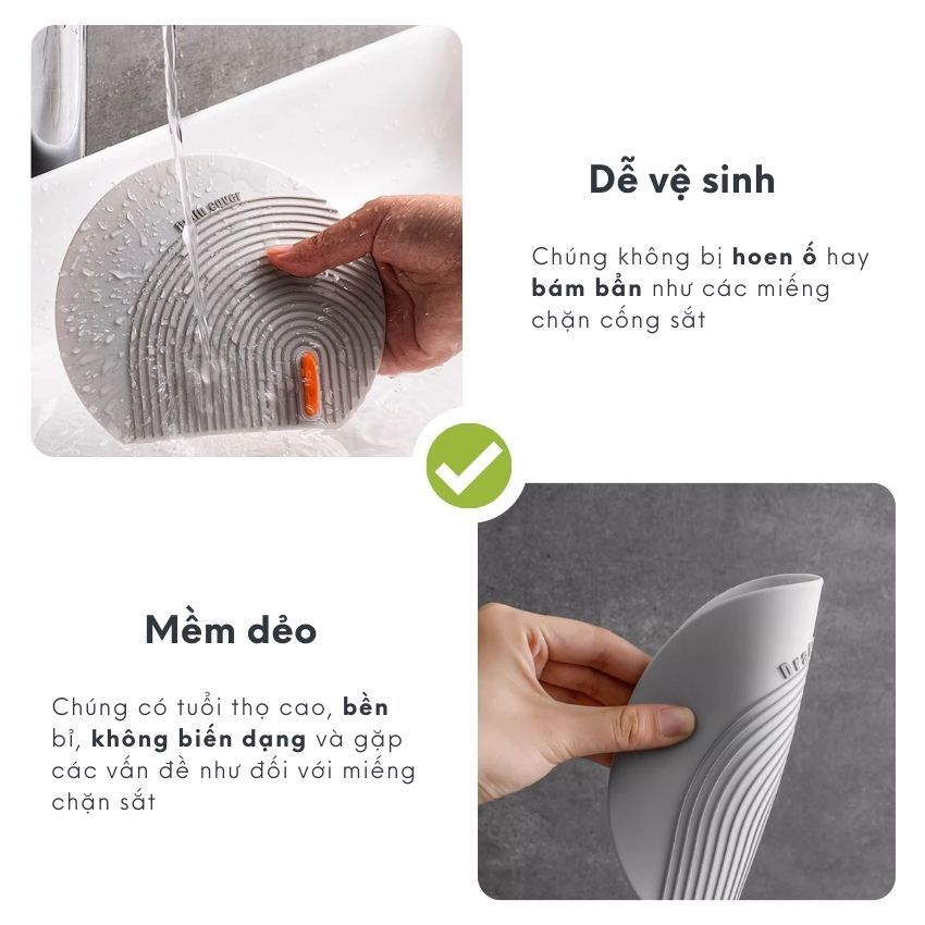 Nắp đậy cống thoát nước ngăn mùi hôi silicon FEEKA, ống bịt cống chặn ...