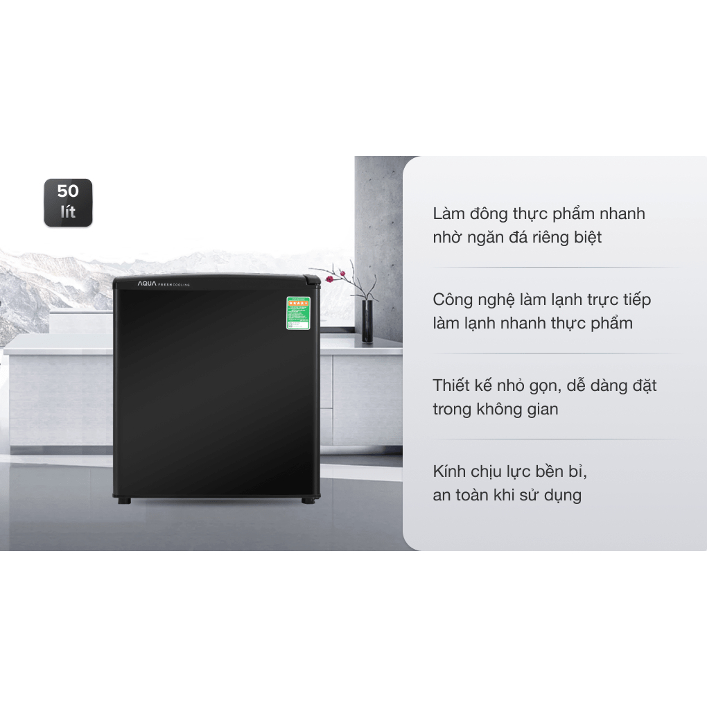Tủ lạnh Aqua 50 lít AQR-D59FA(BS) - Dienmaykhore | Shopee Việt Nam