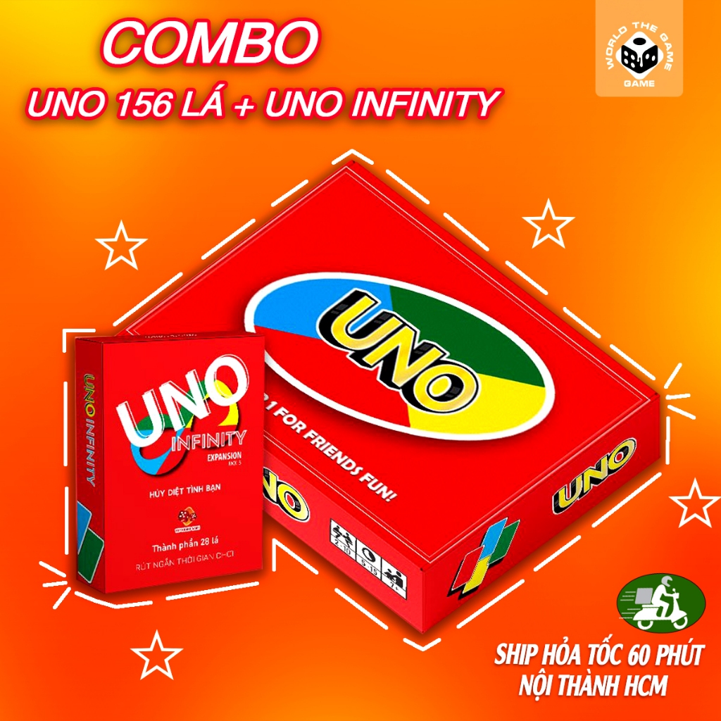 Combo UNO 156 lá đỏ + UNO Infinity 28 lá siêu hủy diệt | Shopee Việt Nam
