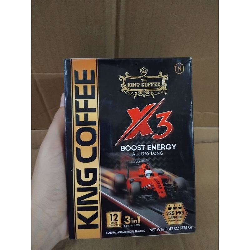 cà phê HÒA TAN 3IN1 X3 King coffee [hộp 12 gói] | Shopee Việt Nam