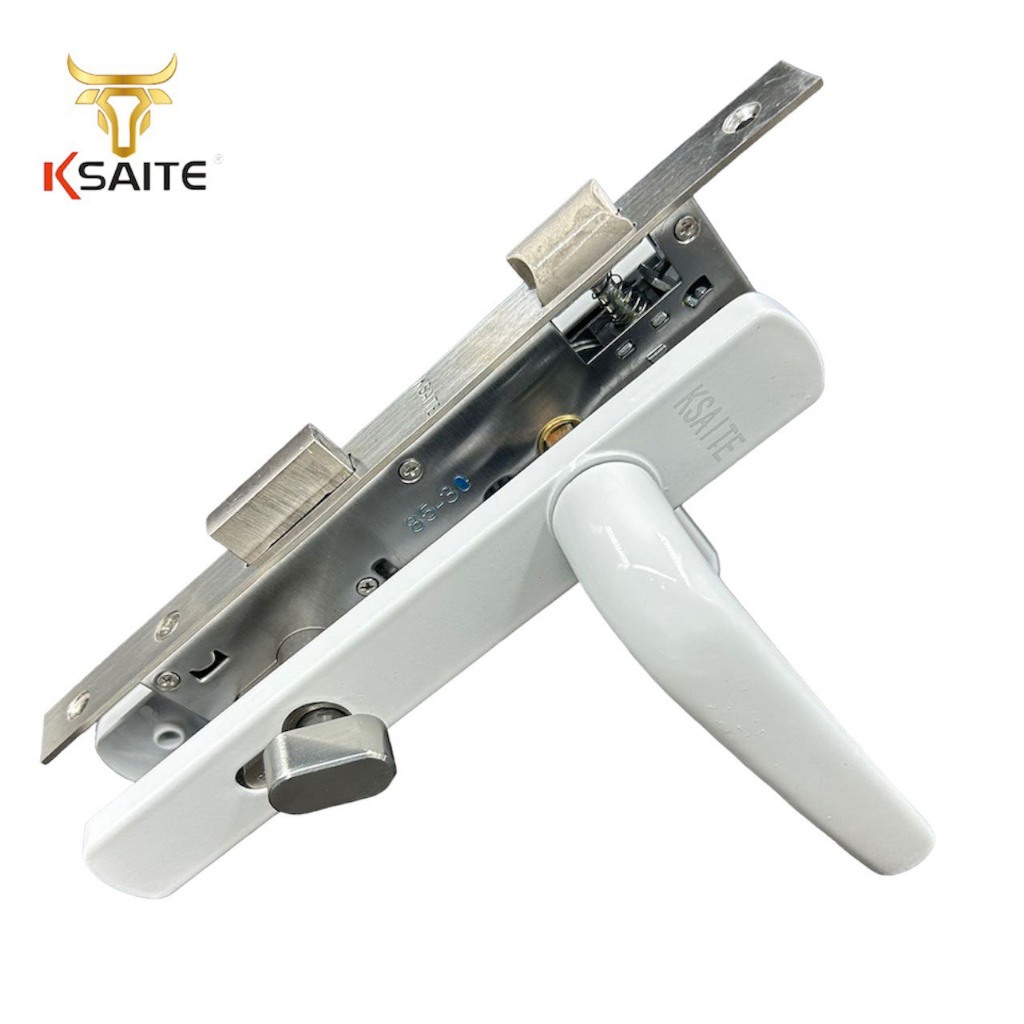 Khóa Ksaite 512BP tay bầu nhôm kính màu trắng thích hợp lắp hệ XingFa ...