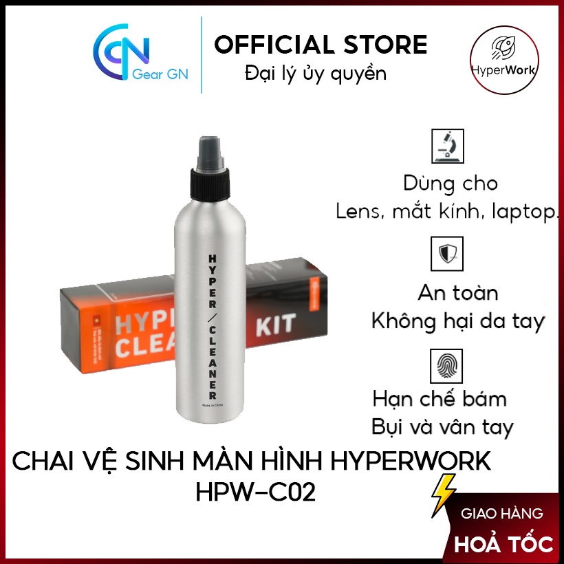Chai vệ sinh màn hình HyperWork HPW-C02 - Tặng kèm khăn - Hàng chính hãng | Shopee Việt Nam