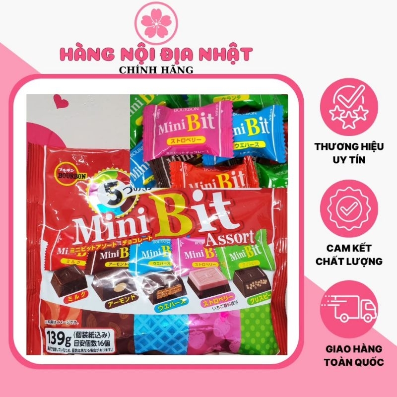 Chocolate Bourbon Mini Bit hỗn hợp 5 vị gói 173gr (20 viên) | Shopee ...