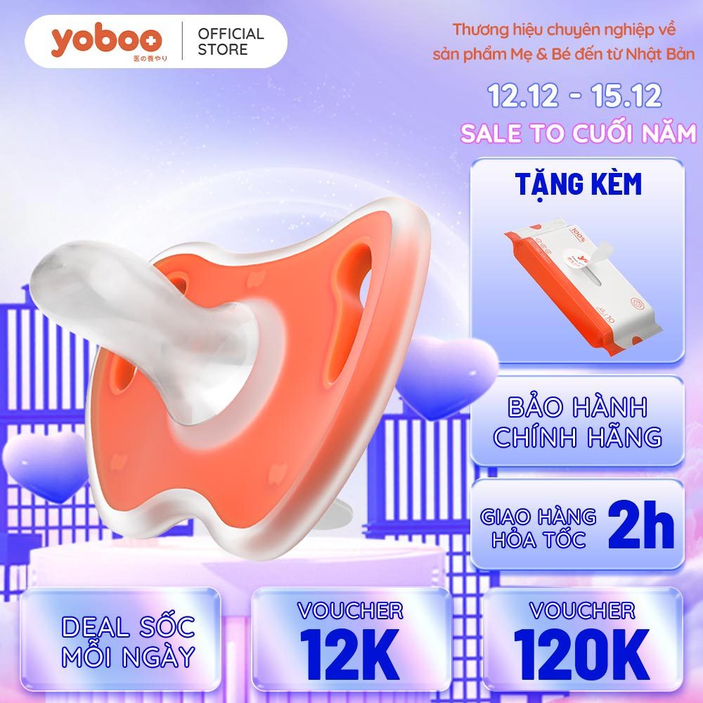 Núm ty ngậm cho bé Yoboo YB-0007 đầu tròn bằng silicone nguyên khối mô ...