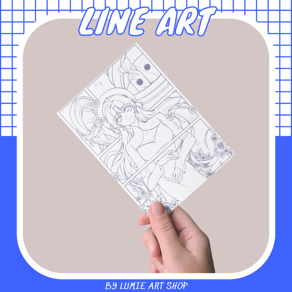 [tháng 12] Line art màu nước tô màu có sẵn giấy cold press vân sần kích ...