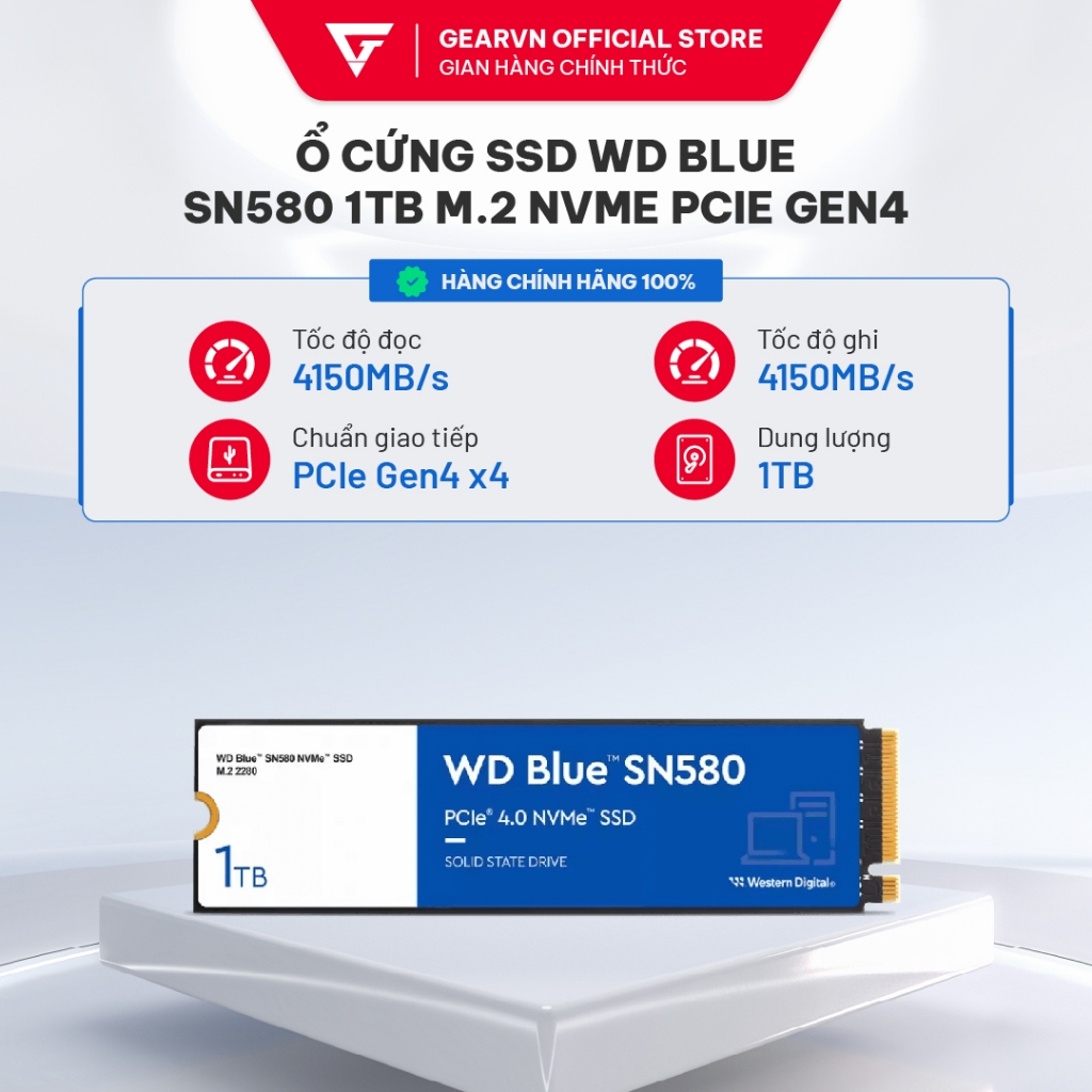 Ổ Cứng SSD WD Blue SN580 500GB/1TB M.2 NVMe PCIe Gen 4 | Shopee Việt Nam
