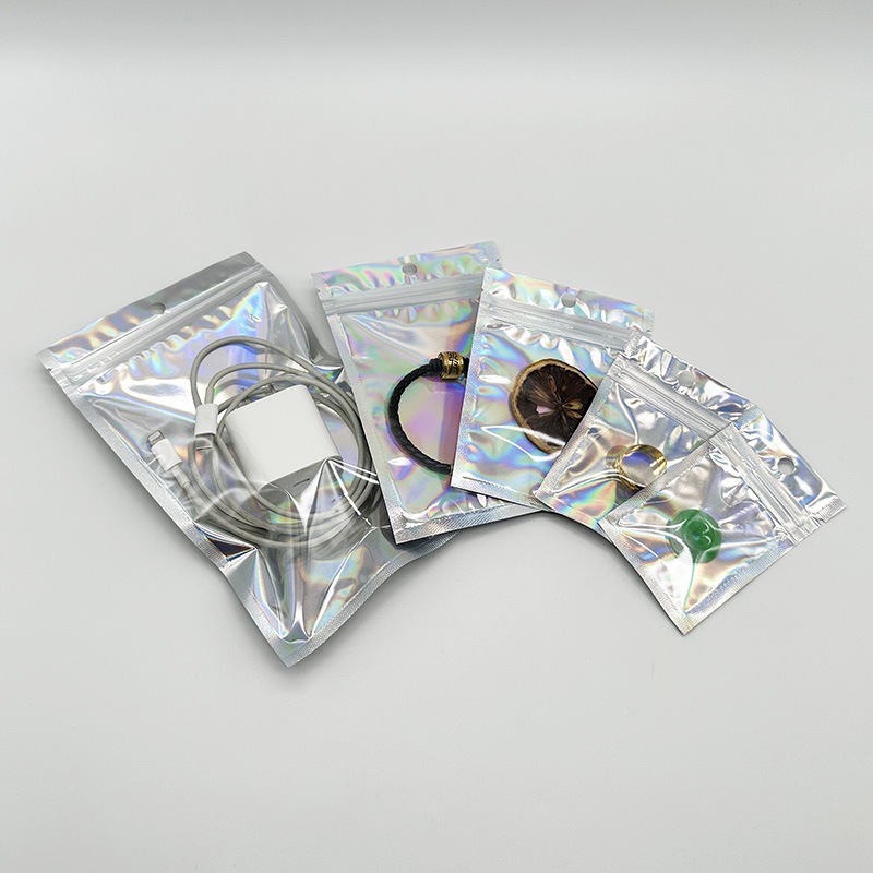 Túi zip hologram một mặt bạc một mặt trong 1set 50túi-100túi | Shopee ...