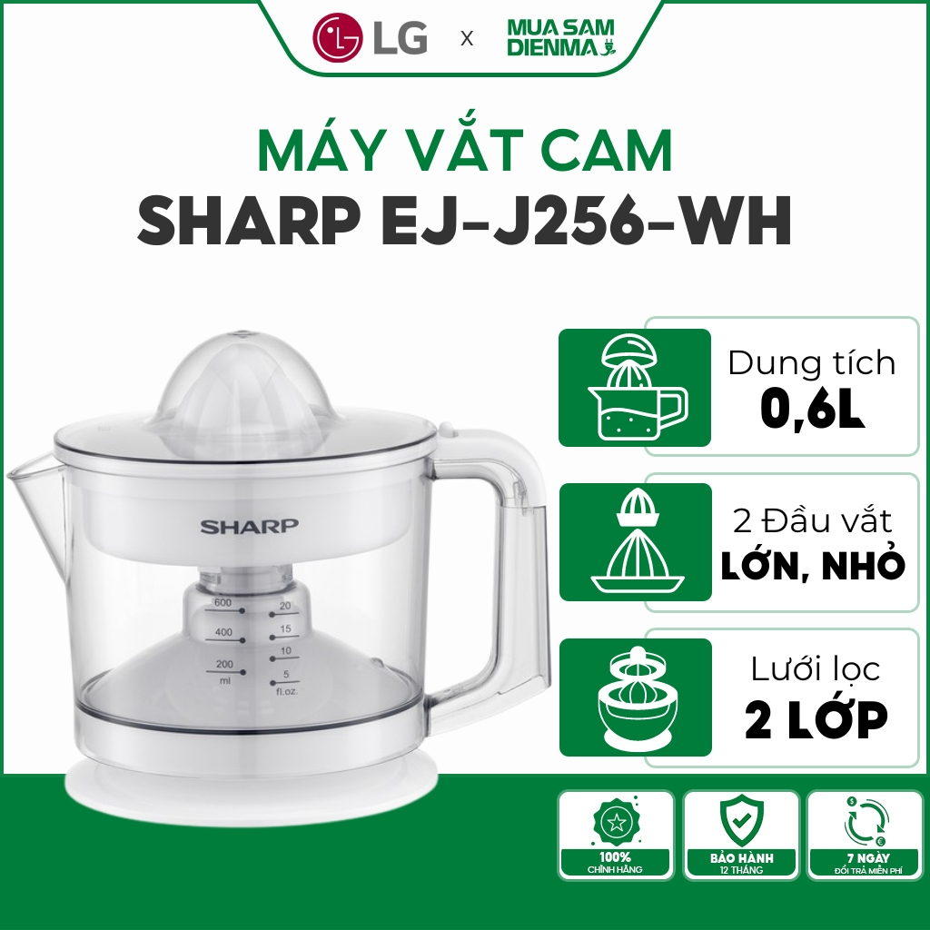 Máy Vắt Cam Sharp EJ-J256-WH ( Màu Trắng) | Máy ép cam Sharp J256 Công Suất 25W | BH 12 tháng ...